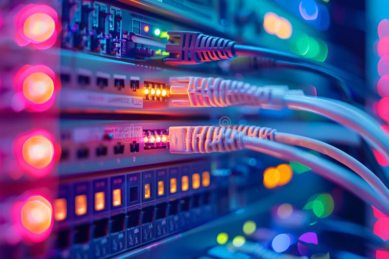 Equipment for High-speed Internet Connection. Fiber Optic Connection ...