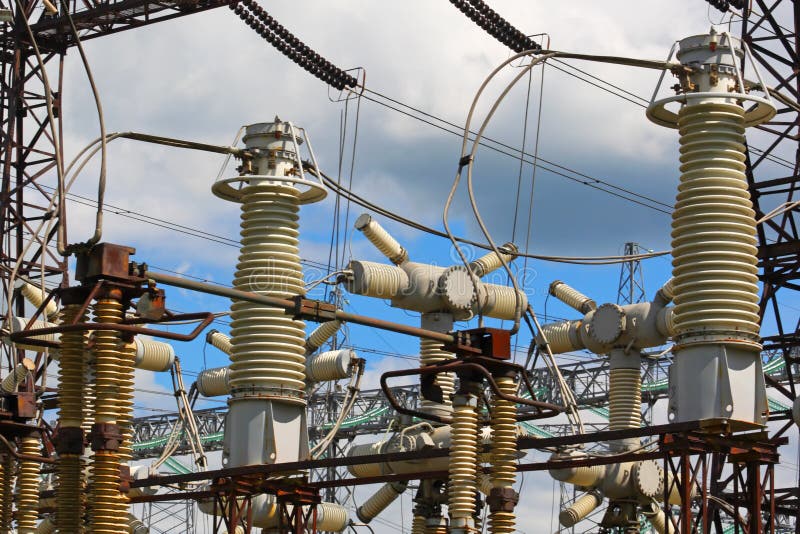 Equipment of High-voltage Electric Substation Stock Image - Image of ...