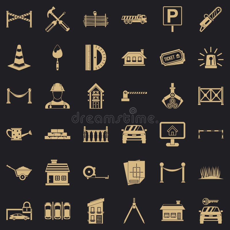 Equipment Icons Set, Simle Style Stock Vector - Illustration of ruler ...