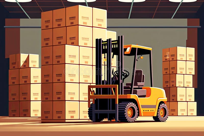 Equipment for Loading and Unloading Boxes with Goods in Warehouse Stock ...