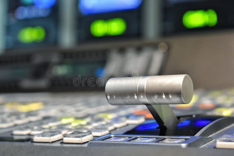 Equipment in Media Control Room. Stock Photo - Image of desk ...