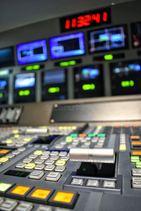 Equipment in Media Control Room. Stock Image - Image of broadcast ...