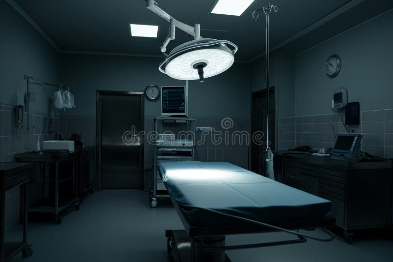 Equipment and Medical Devices in Empty Operating Room Stock Photo ...