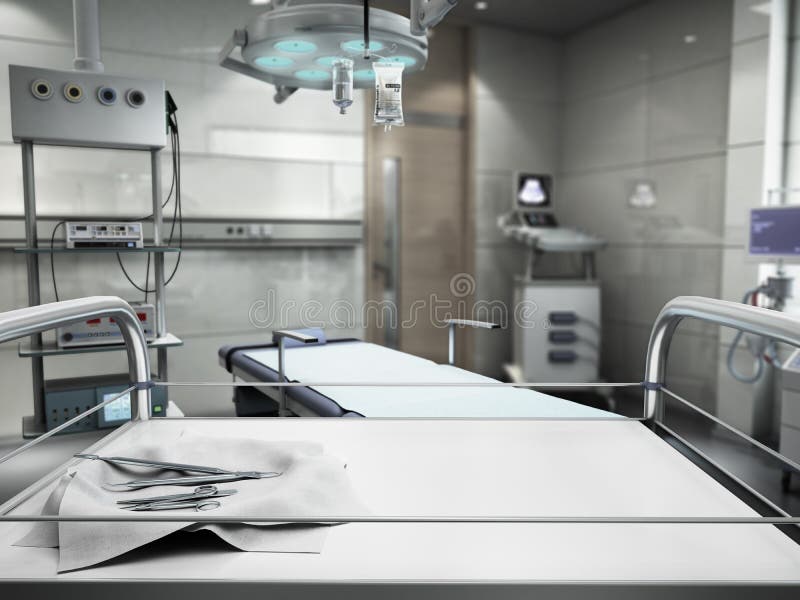 Equipment and Medical Devices in Modern Operating Room 3d Render Stock ...