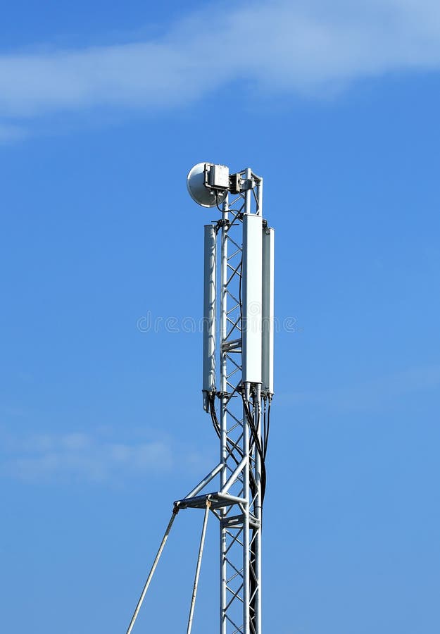 Equipment of Mobile Communication Stock Photo - Image of radio, pylon ...