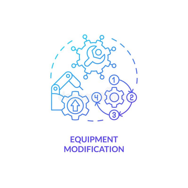 Equipment Modification Blue Gradient Concept Icon Stock Illustration ...