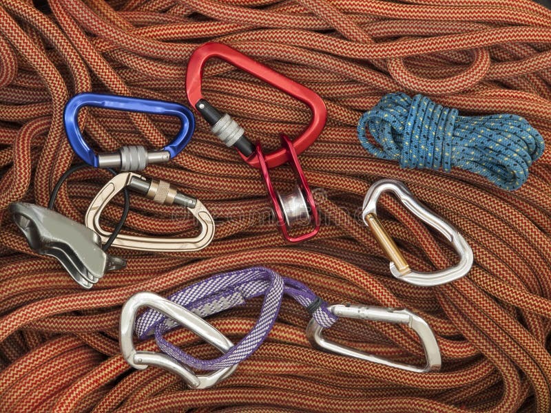 Equipment for Mountaineering and Climbing. Stock Photo - Image of ...