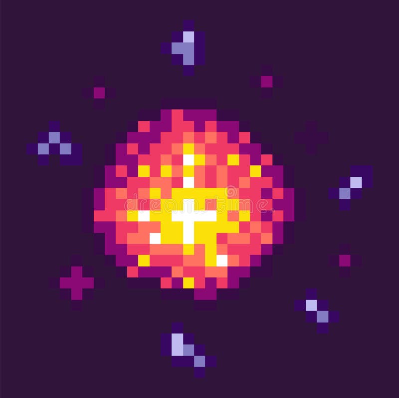 Powerful Explosion for Pixel Game Stock Vector - Illustration of glow ...