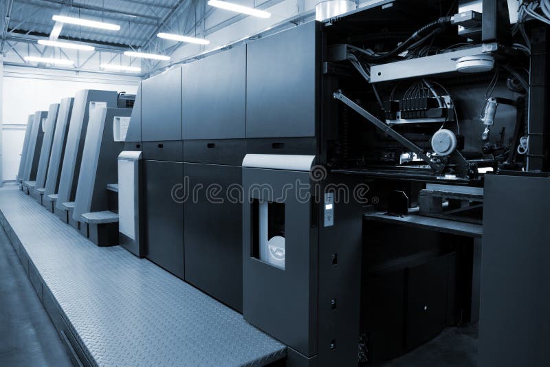 Web (rolls) Offset Press - Console Stock Image - Image of labor ...