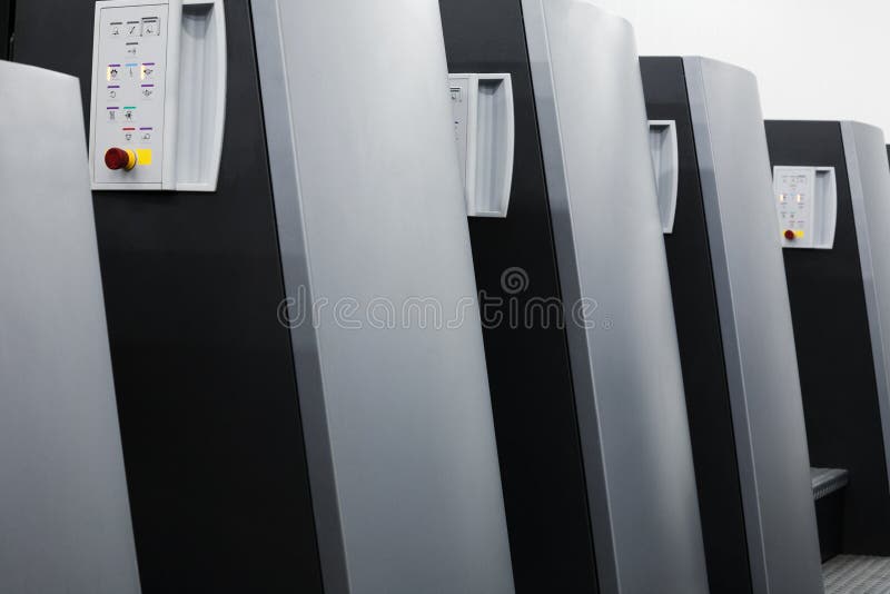 Web (rolls) Offset Press - Console Stock Image - Image of labor ...