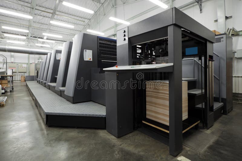 Web (rolls) Offset Press - Console Stock Image - Image of labor ...