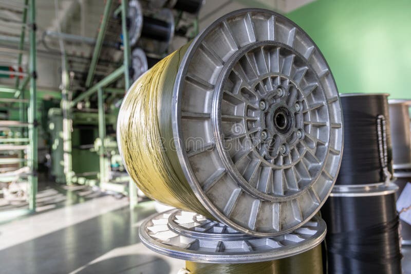 Equipment for Production of Textile Tapes. Textile Factory. Stock Photo ...