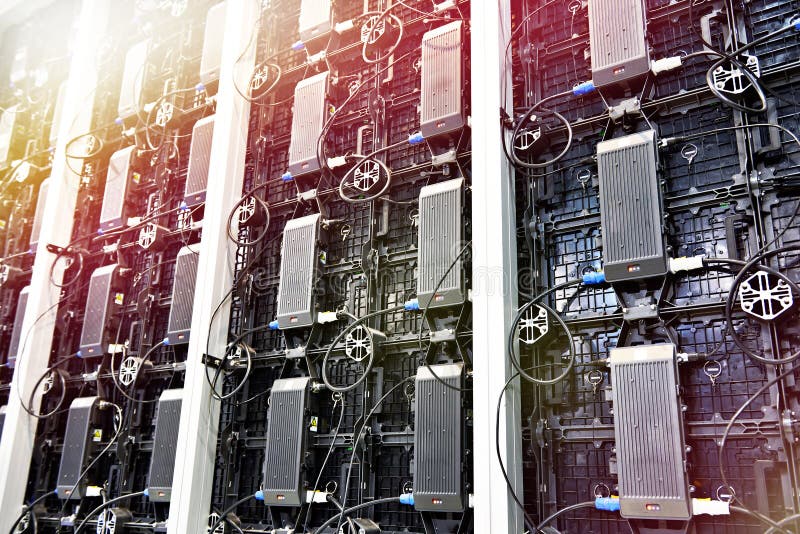 Equipment Rear Panel of Big Video Display Stock Image - Image of large ...