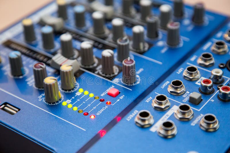 The Equipment for Recording. Sound Mixing Console Stock Image - Image ...
