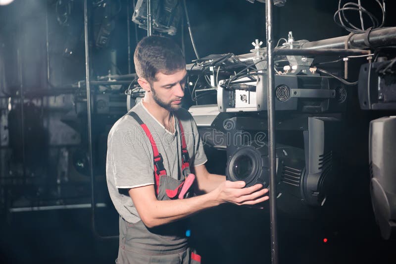 The Equipment Repair Engineer Diagnoses the Breakdown of Light ...