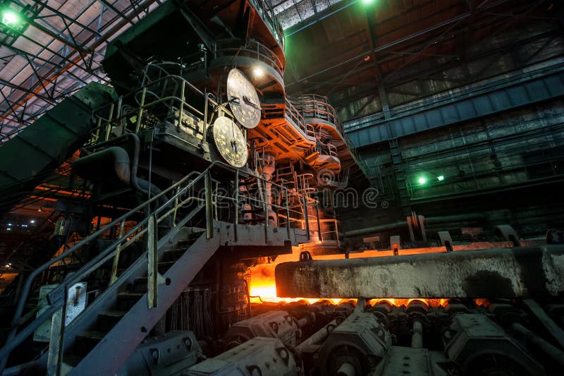 The Equipment of the Rolling Mill Stock Photo - Image of orange, iron ...