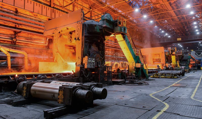Iron and steel production stock image. Image of fire - 166072179