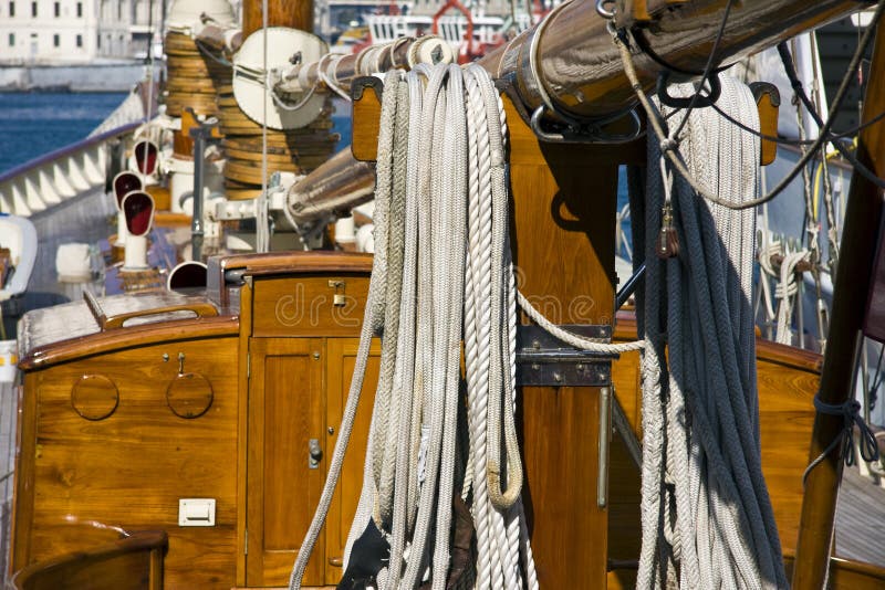 Equipment of a Sailing Boat Stock Photo - Image of nautical, riviera ...