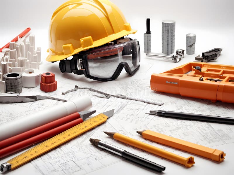 Equipments of a Site Engineer Stock Image - Image of energy, design ...