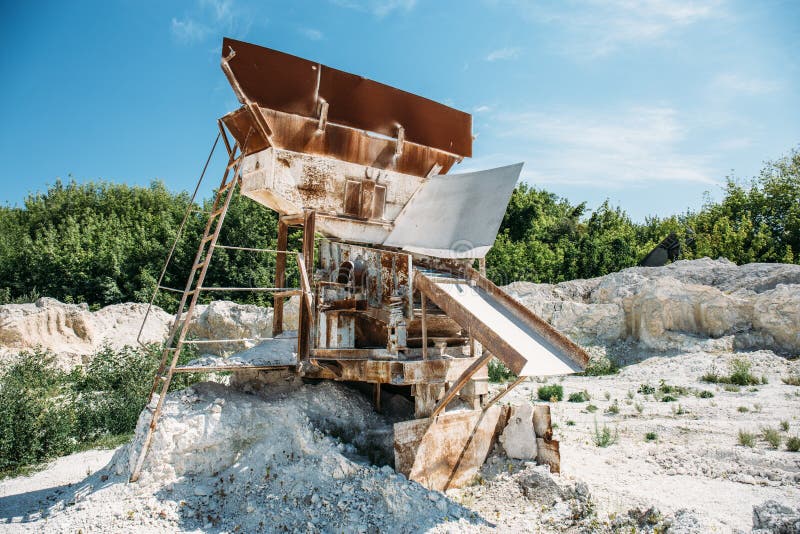 Equipment for Sorting and Loading Ore in a Quarry Stock Image - Image ...