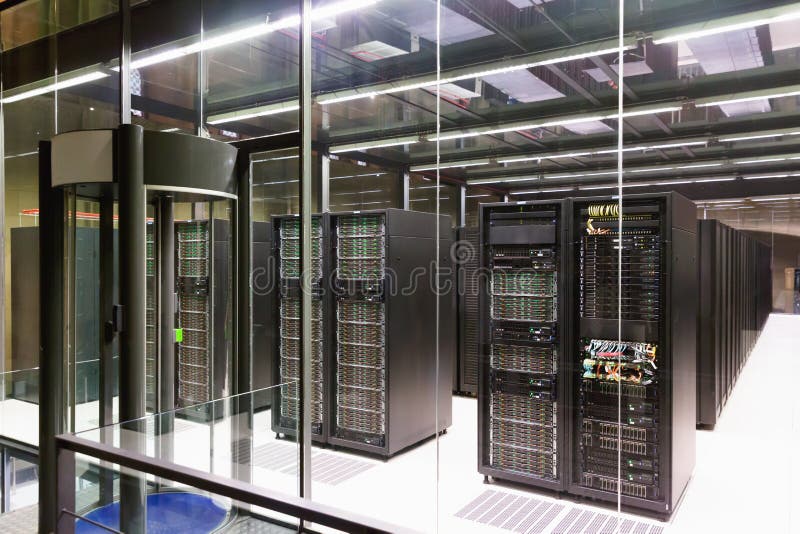 Equipment of Supercomputing Center Stock Image - Image of system, room ...
