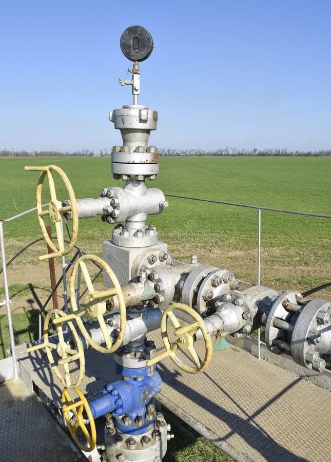 The Equipment and Technologies on Oil Fields. Oil Well Stock Photo ...