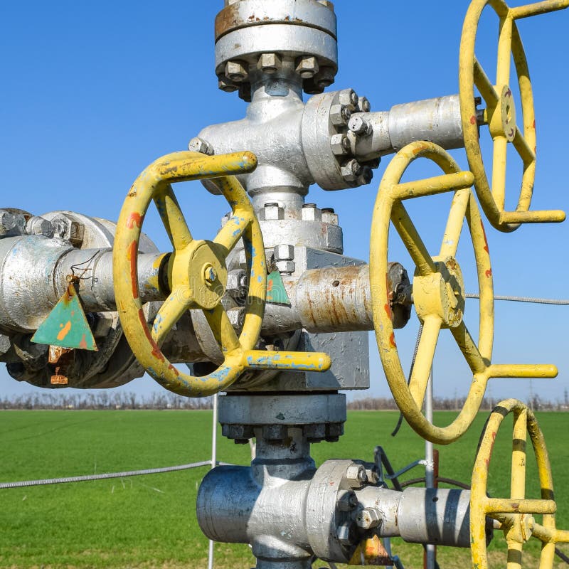 The Equipment and Technologies on Oil Fields. Oil Well Stock Photo ...