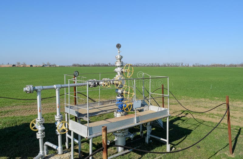 The Equipment and Technologies on Oil Fields. Oil Well Stock Photo ...