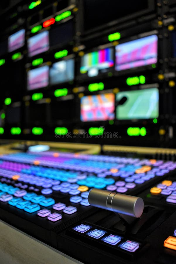 Equipment in Outside Broadcasting Van. Stock Image - Image of panel ...