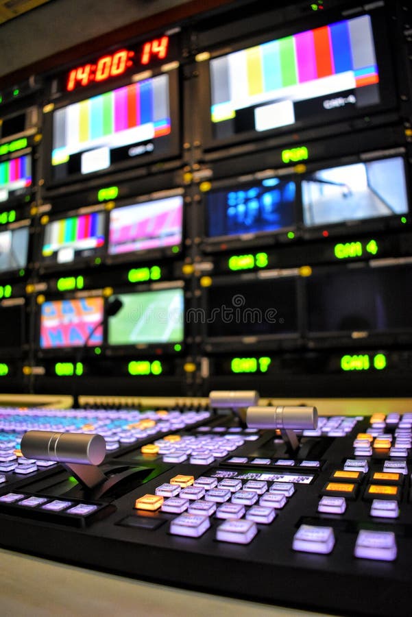 Equipment in Outside Broadcasting Van. Stock Photo - Image of digital ...