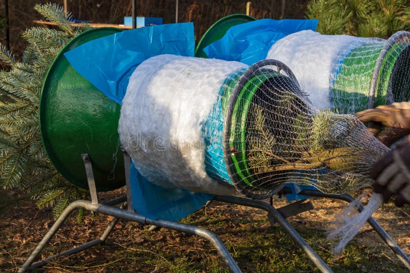 Equipment for Tying a Christmas Tree for Transportation Stock Image ...