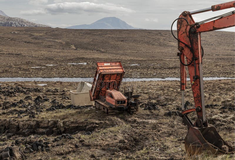 Equipment Used To Extract Peat from the Ground Stock Photo - Image of ...