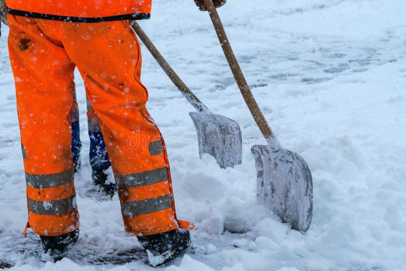 Equipment from Worker Who Sweep Snow Stock Image - Image of blizzard ...