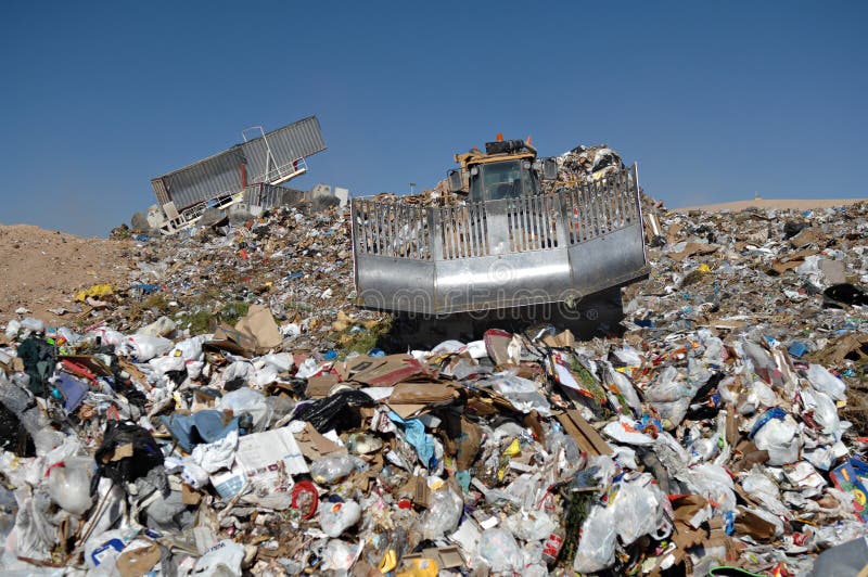 Equipment Working To Control Landfill Waste Editorial Image - Image of ...