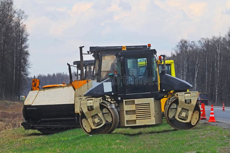 Equipment Works at Repair of the Road Stock Photo - Image of activity ...
