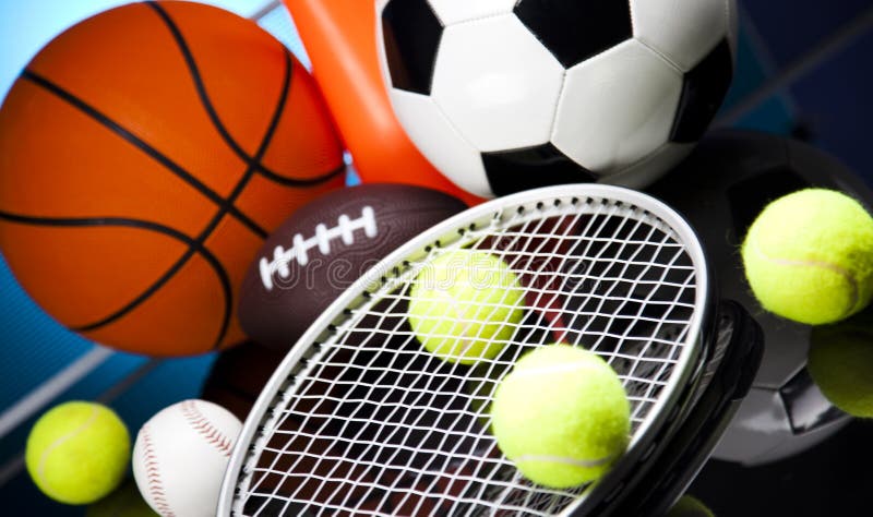 Deporte Cuatro, Muchas Bolas Y Materia Foto de archivo - Imagen de ...