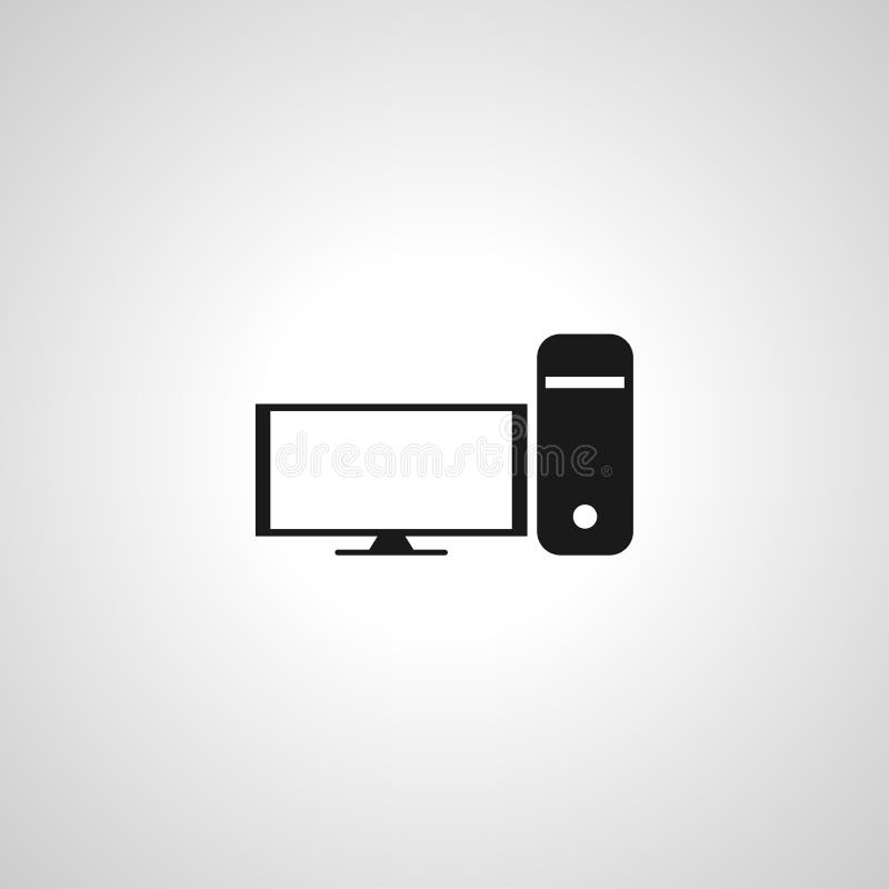 Equipo Pc Aislado Icono. Ordenador Pc Aislado Vector Icono. Ordenador ...