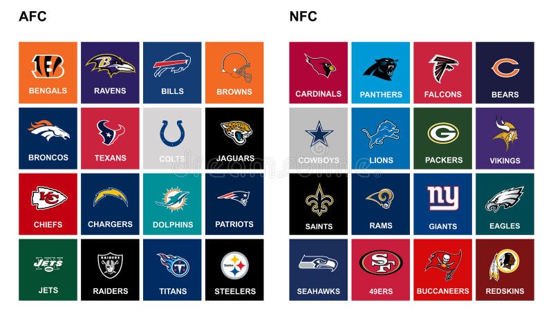 Equipos del NFL foto editorial. Ilustración de horario - 113386896