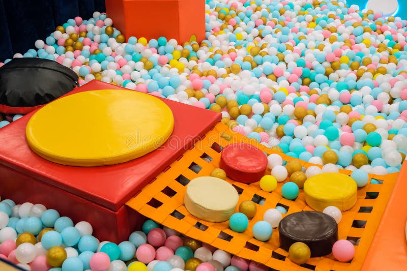 Equipped Children S Play Area with Light Colored Plastic Balls Stock ...