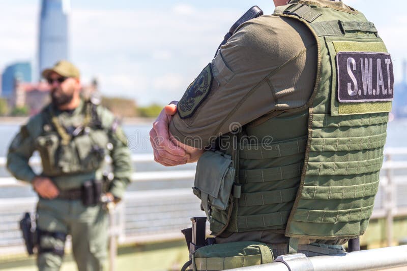 Equipped Swat Soldier Standing on a Peir Stock Image - Image of ...