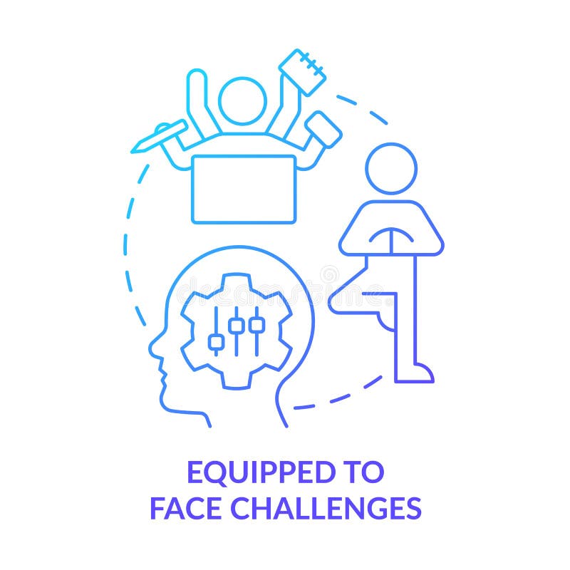 Equipped To Face Challenges Blue Gradient Concept Icon Stock Vector ...