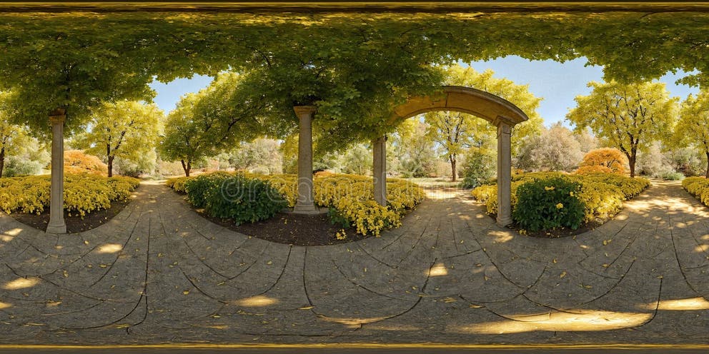 Equirectangular Panorama 360 Degrees Forest Park Trees in Park Green ...