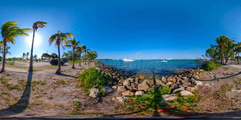 360 Equirectangular Panorama Miami Haulover Park View of Biscayne Bay ...