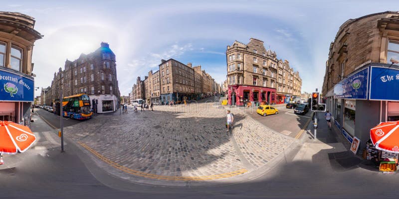 360 Equirectangular Photo Edinburgh Scotland UK Editorial Stock Image ...