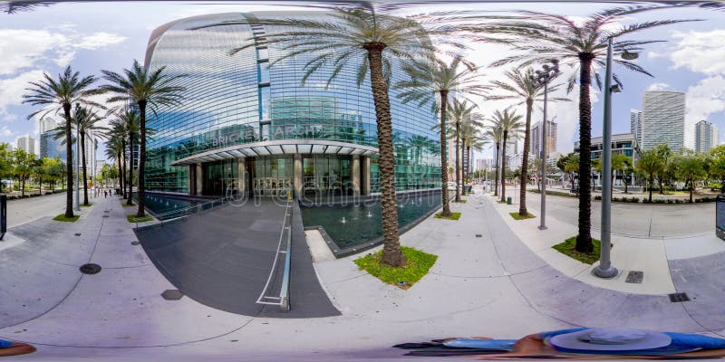 360 Equirectangular Photo Miami Brickell Arch Stock Image - Image of ...