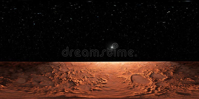 360 Equirectangular Projection of Mars, HDRI Environment Map. Spherical ...