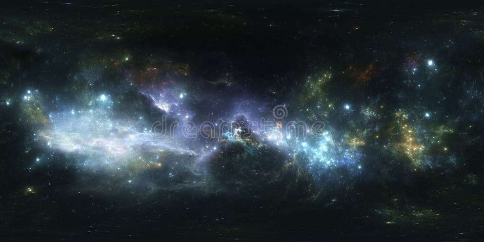 360 Equirectangular Projection. Space Background with Nebula and Stars ...
