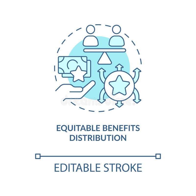 Equitable Benefits Distribution Turquoise Concept Icon Stock Vector ...