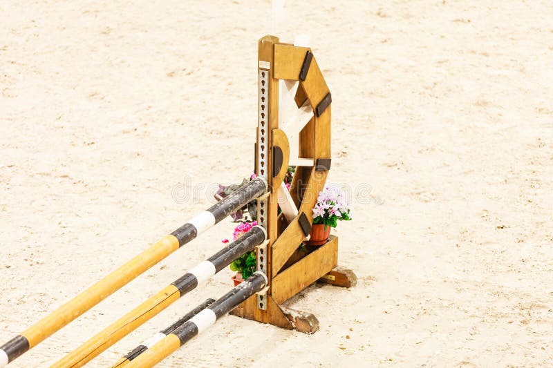 Equitation. Obstacle for Jumping Horses Stock Image - Image of stallion ...