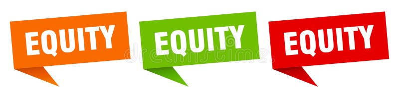 Equity Banner. Equity Speech Bubble Label Set Stock Vector ...